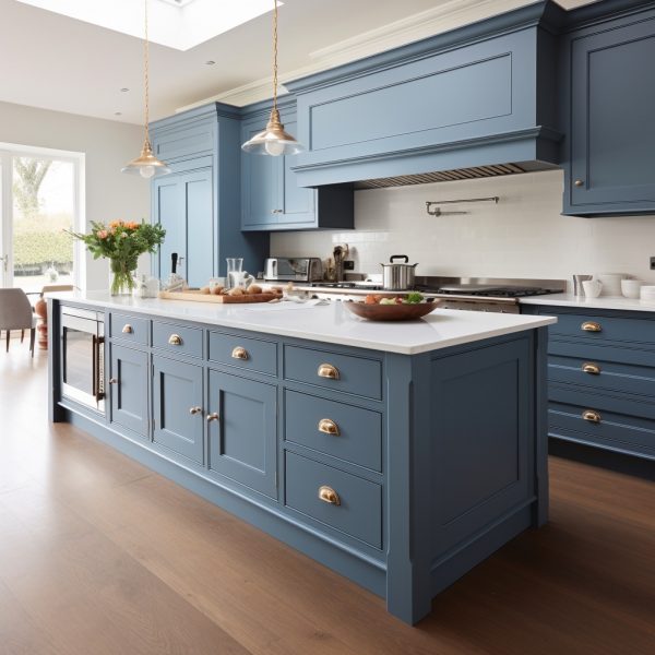 Bespoke spray painted MDF or lacquered oak shaker style kitchens